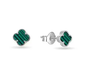 DONATELLO GIAN Name' Solid Sterling Clover Stud Earrings - Silver