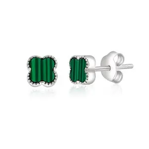 DONATELLO GIAN Name' Solid Sterling Clover Stud Earrings - Silver
