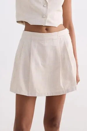 REISTOR Cotton Tweed Skorts - Checkered