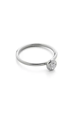 Monica Vinader 18k Gold Diamond Solitaire Ring - Sterling Silver