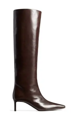 Khaite Ona Leather Boots - Chocolate