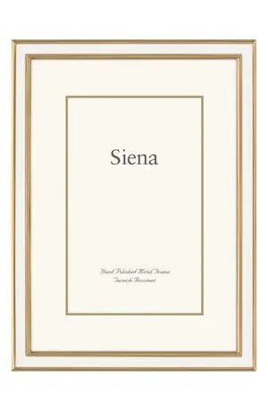 SIENA Enamel & Goldtone Border 4" X 6" Picture Frame - White/ Gold