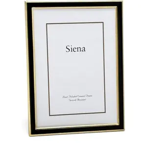 SIENA Enamel & Goldtone Border 5" X 7" Picture Frame - Black