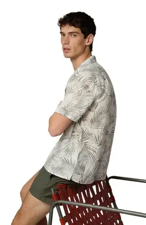 Onia Air Linen Convertible Vacation Shirt - Wht/light Olive