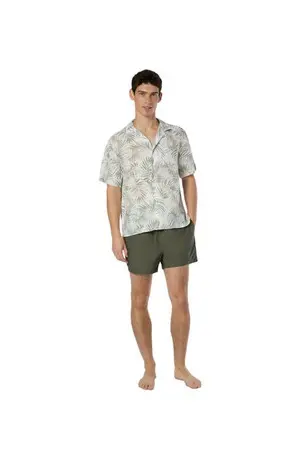 Onia Air Linen Convertible Vacation Shirt - Wht/light Olive
