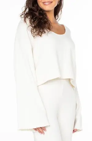 Roxy Sandy Coast Long Sleeve Crop Top