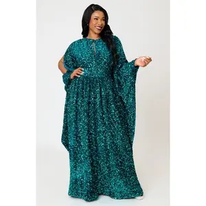 Unique Vintage 1960s Caftan - Blue Sequin