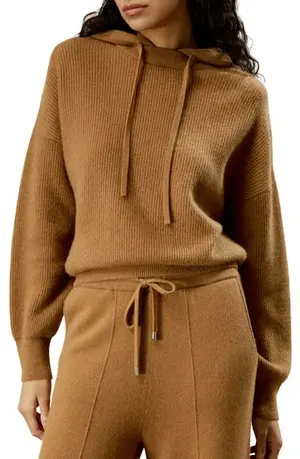 Women's Drawstring Ribbed Hoodies