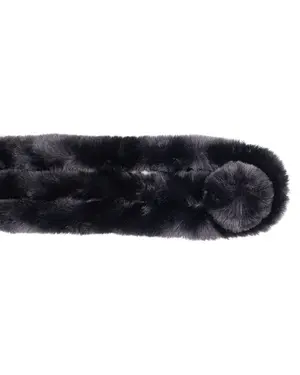 Surell Faux Fur Pompom Scarf - Black