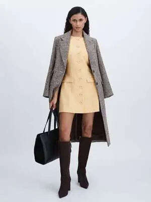 Anna Quan Sofia Button-through Mini Dress With Wool