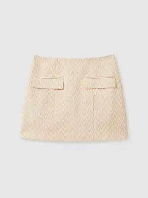Anna Quan Quinn Chevron Weave Mini Skirt
