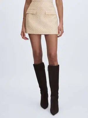 Anna Quan Quinn Chevron Weave Mini Skirt