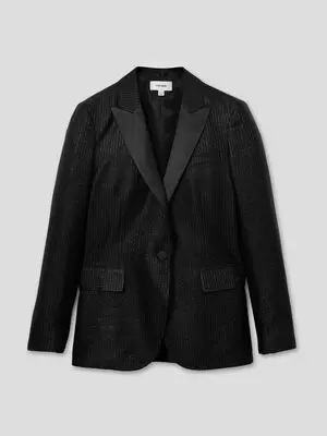 REISS Minnie Single-breasted Lamé-stripe Tuxedo Jacket