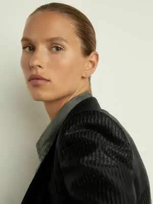 REISS Minnie Single-breasted Lamé-stripe Tuxedo Jacket