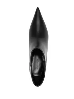 Fabiana Filippi Leather Pointed Toe Ankle Boots - Black
