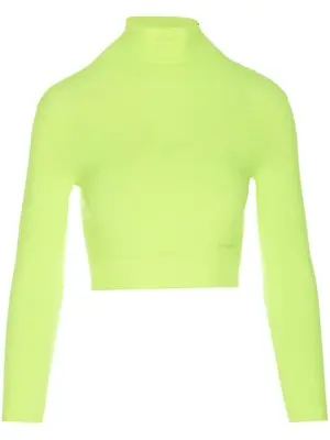 Balenciaga High-neck Cropped Top - Green