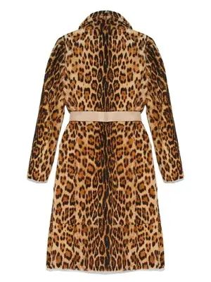 YVES SALOMON Merino Wool Leopard Print Coat