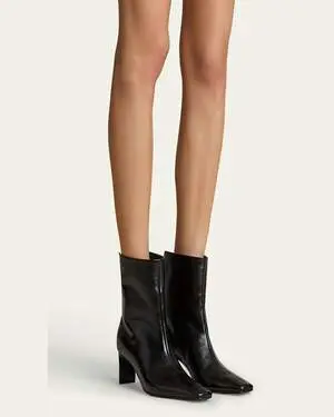 Khaite Ona Leather Ankle Boots - Black