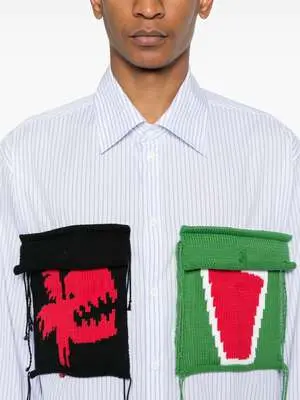CHARLES JEFFREY Knitted Patch-pockets Shirt