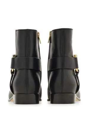 FERRAGAMO Gancini Biker Boots - Black