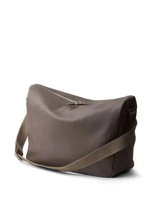 Prada Large Leather Shoulder Bag - Grey