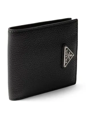 Prada Enamel Triangle-logo Wallet - Black