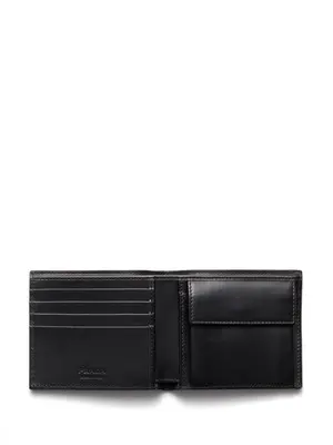 Prada Enamel Triangle-logo Wallet - Black