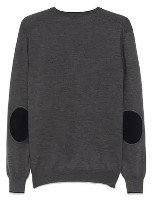 FAY Virgin Wool V-neck Sweater - Grey