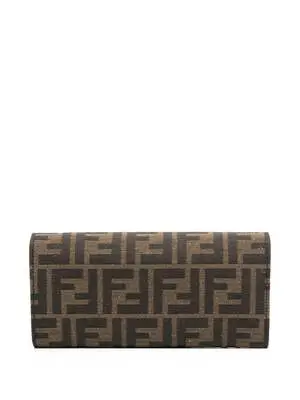 Fendi Ff-print Wallet - Brown