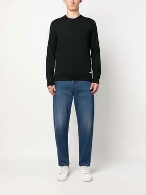 Brioni Fine-knit Wool Jumper - Black