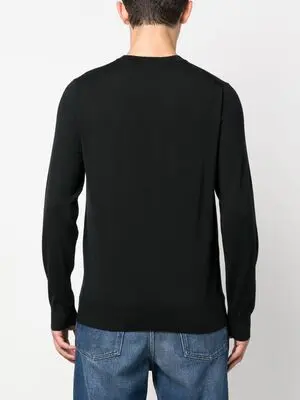 Brioni Fine-knit Wool Jumper - Black