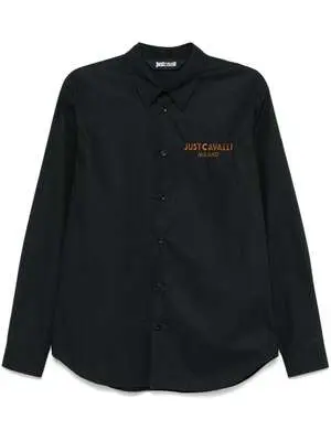 Just Cavalli Logo-embroidered Shirt - Black