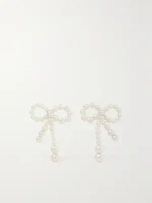 Sophie Bille Brahe Rosette De Perles 14-karat Gold Pearl Earrings - White