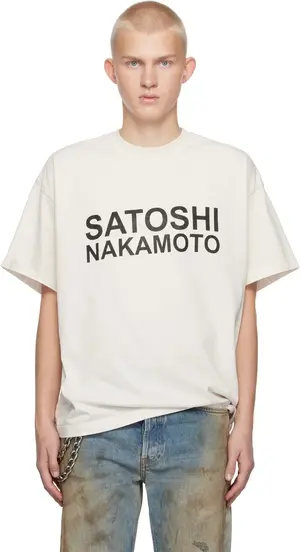 Satoshi Nakamoto Logo T-Shirt In White - 17% Off | Editorialist