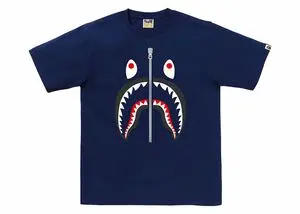A BATHING APE Shark Tee Shirt - Navy Blue