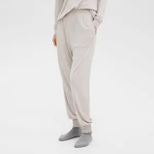 Theory Ribbed Cuff Silk-modal Jogger - Grey Oat