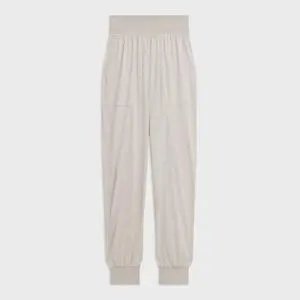 Theory Ribbed Cuff Silk-modal Jogger - Grey Oat