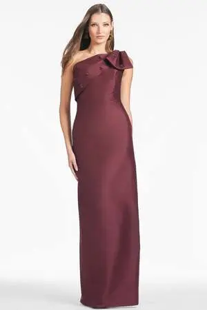 Sachin & Babi Olivia Embellished One-shoulder Gown - Malbec