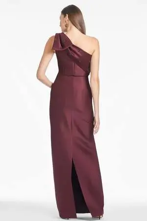 Sachin & Babi Olivia Embellished One-shoulder Gown - Malbec