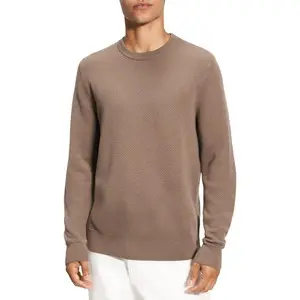 Theory Maden T.novo Crewneck Wool Sweater - Dark Taupe