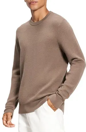 Theory Maden T.novo Crewneck Wool Sweater - Dark Taupe