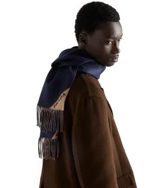 Prada Double Cashmere Scarf - Blue