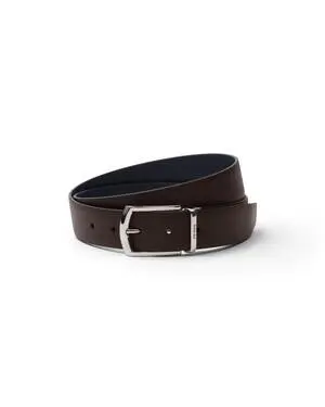 Prada Reversible Saffiano Leather Belt - Brown