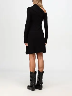 COURREGES Asymmetrical Neckline Long Sleeve Dress