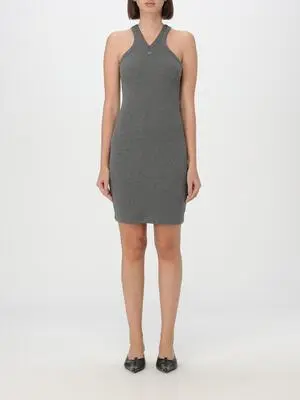 COURREGES Ribbed Knit Mini Dress - Grey