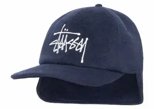 StÜssy Ear Flap Wool Cap - Navy Blue