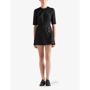 Prada Re-nylon Logo-plaque Mini Dress