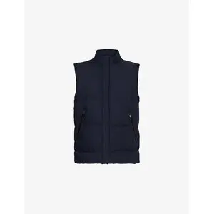 Corneliani Padded Woven Gilet With Concealed Hood