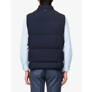 Corneliani Padded Woven Gilet With Concealed Hood