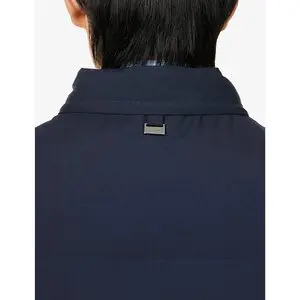 Corneliani Padded Woven Gilet With Concealed Hood